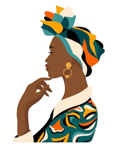 Premium Vector Portrait Of A Beautiful African Woman In A Traditional