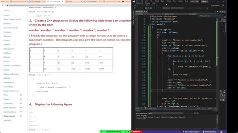 C++ programming, for loop to create a exponential table, do while loop to continue - YouTube