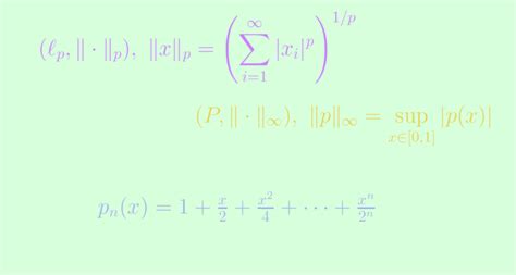 Non Complete Normed Vector Space Image Math Counterexamples