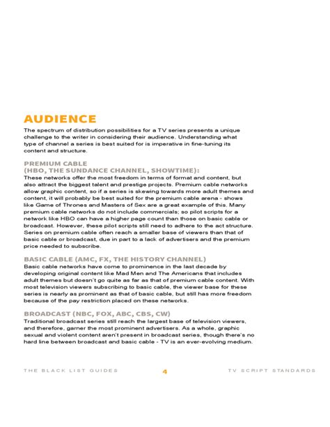 TV Script Template Free Download