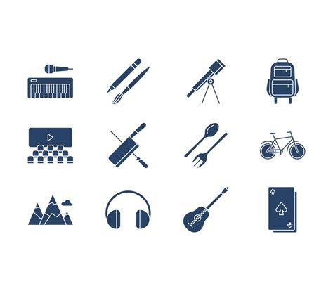 Hobbies And Activities Icon Set 11777997 Vector Art At Vecteezy