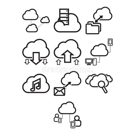 Cloud Computing Icon Set Stock Illustration Illustration Of Logo