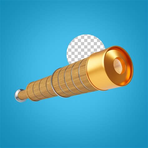 Premium Psd Wooden And Iron Spyglass 3d Render
