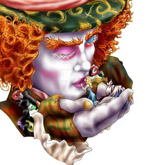 The Mad Hatter And Alice ~ Colored By Chocolatefrizz89 On Deviantart Alice In Wonderland