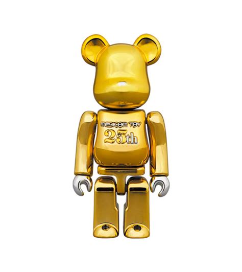 Игрушка Bearbrick Medicom Toy 25th Anniversary 100% & 400% Set Gold ...