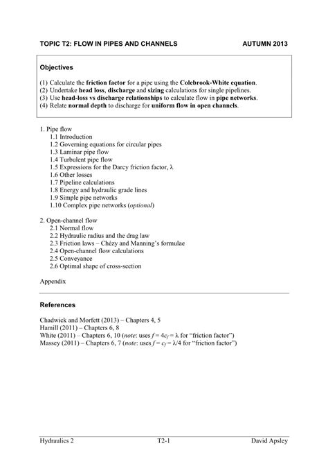 Calculate The Friction Factor For A Pipe Using The Colebrook White