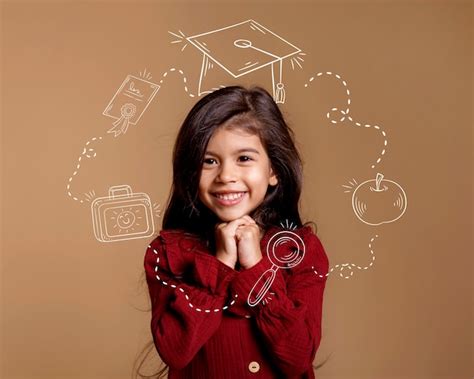 Premium Photo Medium Shot Girl Posing With Graduation Background