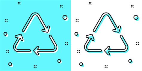 녹색과 흰색 배경에 격리 된 검은 줄 재활용 기호 아이콘 원형 화살표 아이콘입니다 환경 재활용은 녹색으로 이동합니다 임의동적 모양 벡터 0명에 대한 스톡 벡터 아트 및 기타