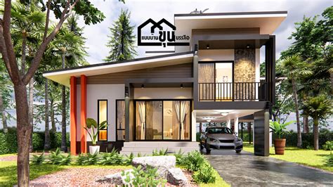 แบบบ้านโมเดิร์นชั้นครึ่ง 3 ห้องนอน 2 ห้องน้ำ สวยดูทันสมัย ดูไอเดียบ้าน