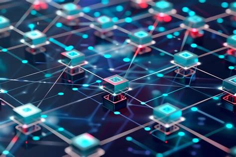 Abstract Network Connection Digital Technology Concept Premium Ai Generated Image