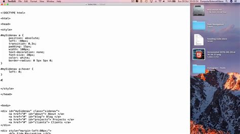how to code a hoverable side navigation menu using html5 and css3 new