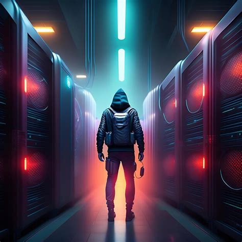 Premium Ai Image Dangerous Hacker Breaks Into Government Data Servers