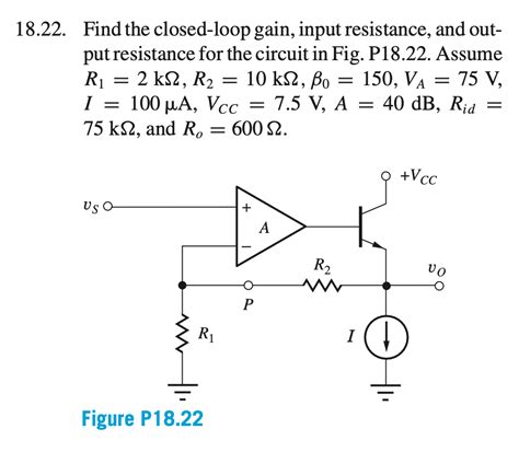 Find The Closed Loop Gain Input Resistance And Chegg