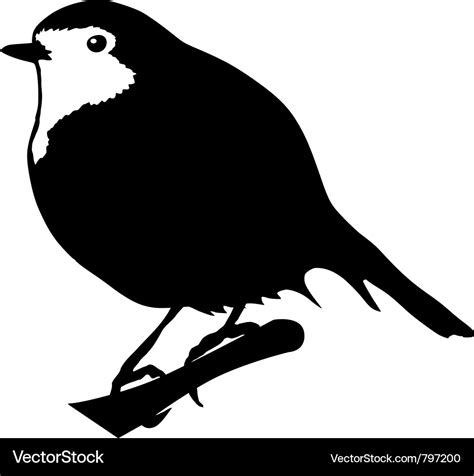 Silhouette Of Robin Royalty Free Vector Image Vectorstock