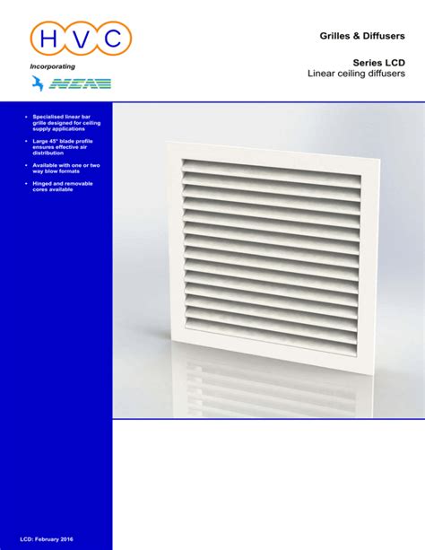 Hvc Series Lcd Linear Ceiling Diffusers Hvc Series Lcd Linear Ceiling Diffusers