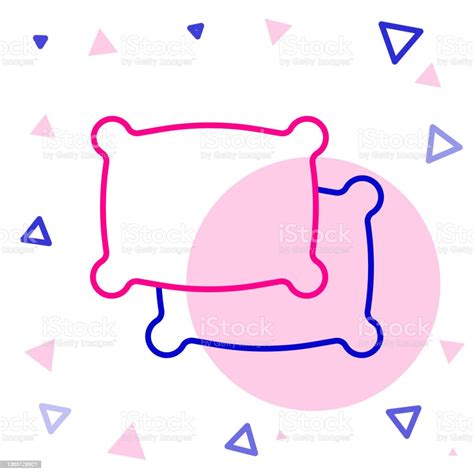 흰색 배경에 격리 된 라인 직사각형 베개 아이콘 쿠션 기호 다채로운 개요 개념 벡터 0명에 대한 스톡 벡터 아트 및 기타 이미지 0명 가정 생활 공란 Istock