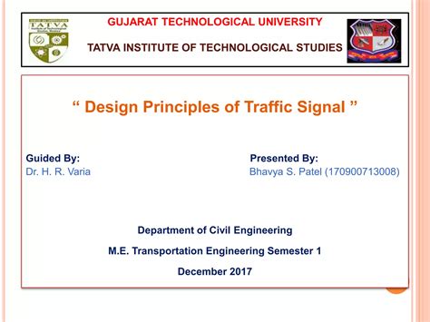 Traffic Signal Design Principles Ppt