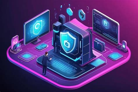Cybersecurity Data Protection Isometric Icon Premium Ai Generated Image