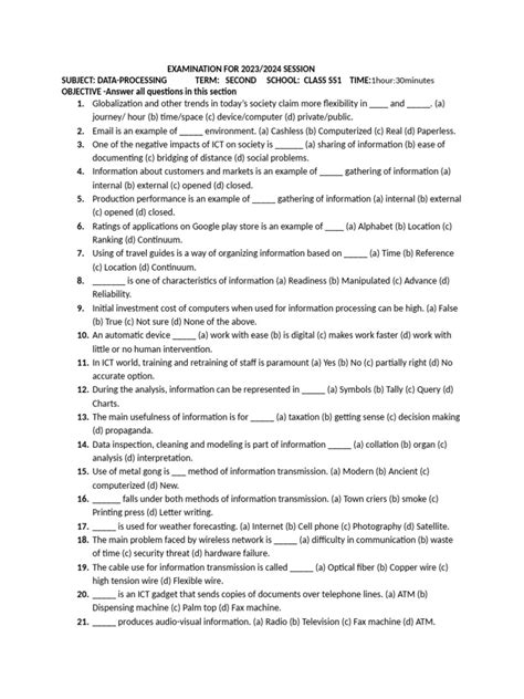 Data Processing Ss1 3 1 Pdf