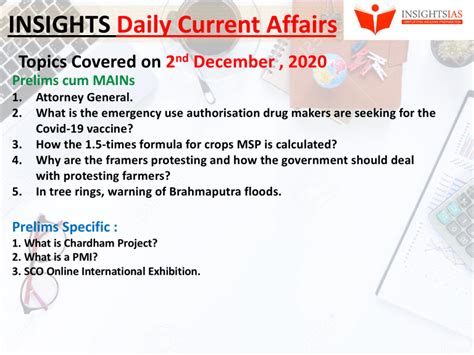 Insights Daily Current Affairs Pib Summary 2 December 2020 Insightsias