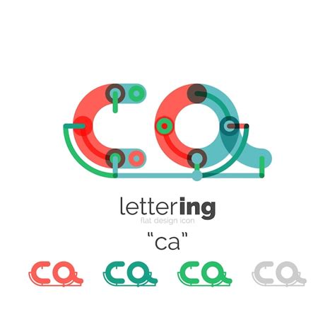 Concept De Ligne Logo Lettre Vecteur Premium