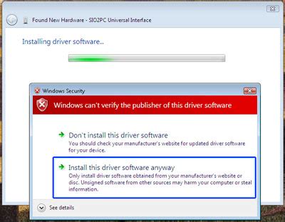 SIO PC ProSystem USB Universal Interface Documentation Chapter USB Driver Installation