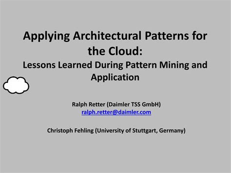 Pdf Applying Architectural Patterns For The Cloud › Assetfiles