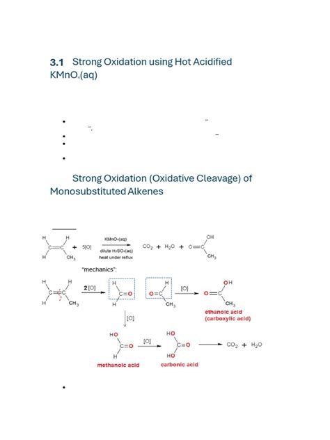 Strong And Mild Oxidation Using Hot Acidified Kmno4 Pdf Alkene Ketone