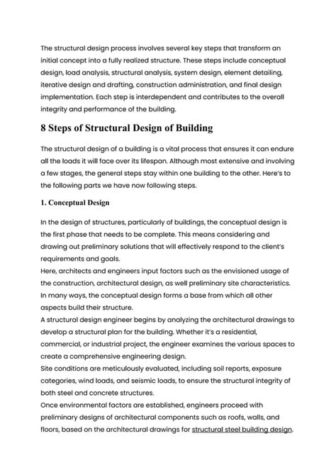 Structural Design Process Step By Step Guide For Buildings PDF Civil Engineering Industry