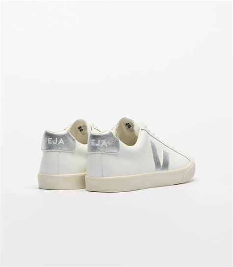 Esplar Leather White Silver Veja