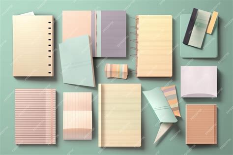 Plantilla De Nota Una Colección De Notas A Rayas Cuadernos En Blanco Y