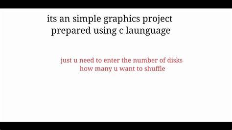 Tower Of Hanoi Using C Computer Graphics Microproject Youtube