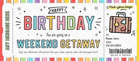 Editable Weekend Getaway Voucher Template Instant Download Surprise Tr