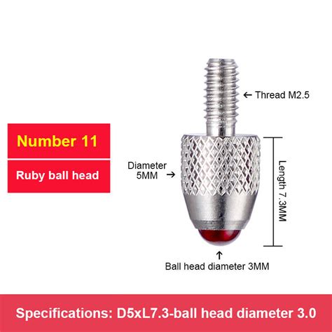 Dial Indicator Probe Measuring Ruby Probe Tungsten Steel Multimeter