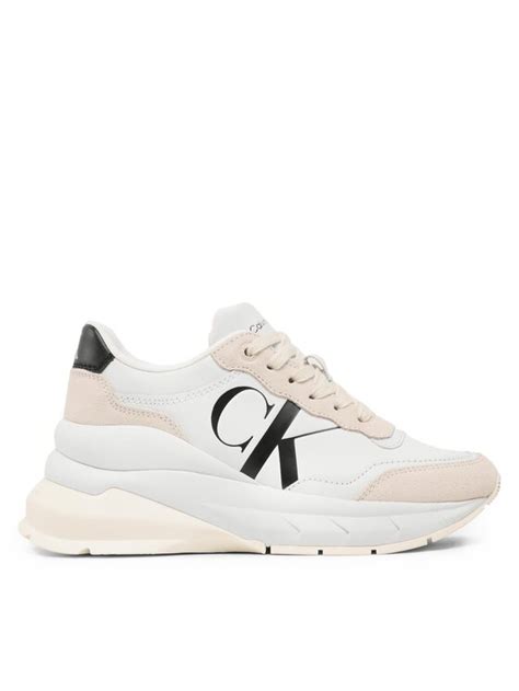 Calvin Klein Jeans Sneakersy Wedge Runner Mix Lth Wn Yw0yw01099 Béžová