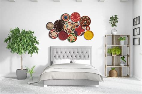 Set Of 13 Traditional Wall Basket Decor Boho Wall Hanging Basket Wall