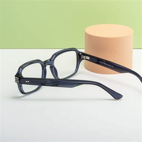 Dark Blue Hipster Acetate Rectangle Eyeglasses Infinite
