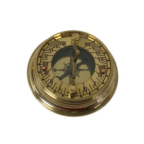 2 14″ Solid Polished Brass Sundial Compass Madison Bay Company