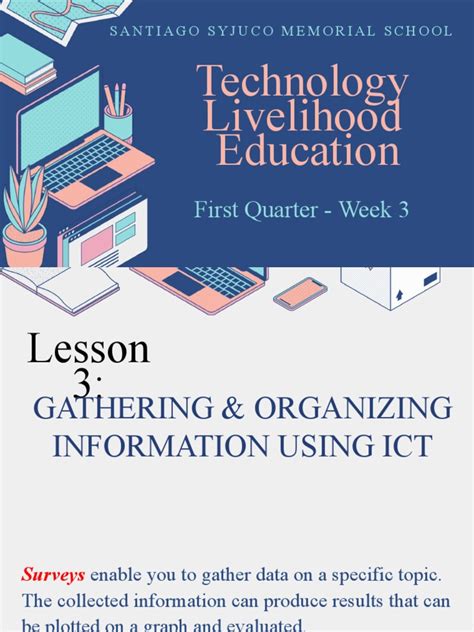 Lesson 3 Gathering And Organizing Information Using Ict Pdf
