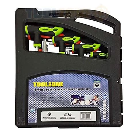 Toolzone 16pc Crv T Handle Hex And Star S Drive