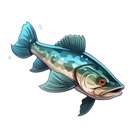 Premium Ai Image Zander 2d Vector Illustration Cartoon In White