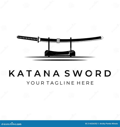 Katana Sword Logo Vintage Vector Illustration Design Simple Modern