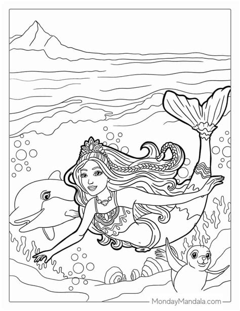 Coloring Pages Of Barbie Mermaids