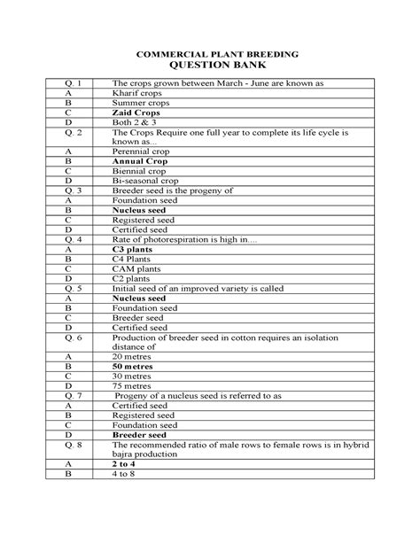 Objective Type Q A To Summarise The Topics And Make It Easy To