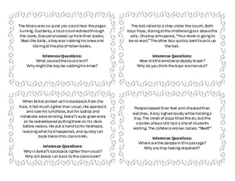 Freebie 12 Inference Passages Pdf By Speechie Sparkle Tpt