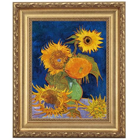 ゴッホ ひまわり レプリカ ゴッホ 5本のひまわり 4号 立体複製名画 額付き 壁掛け 有名画家 アートの友社 絵画 インテリア 玄関 額縁