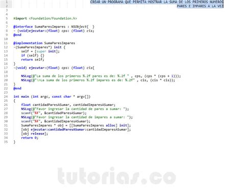 Poo Operadores Objective C Suma De Pares E Impares