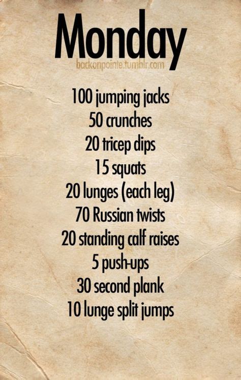 How To Prepare Perfect Monday Through Friday Workout Plan Prudent