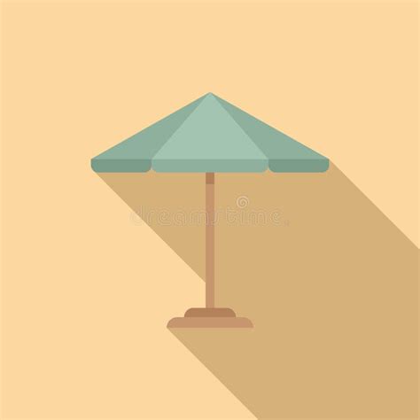 Outdoor Parasol Icon Flat Vector Metal Summer Plan Stock Illustration