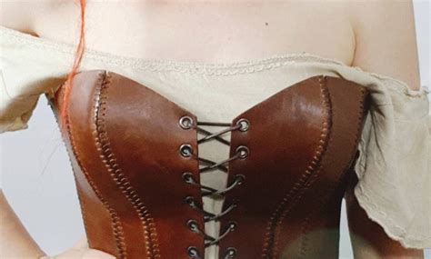 Viking Style Leather Overbust Corset Sexi Singer Stage Party Etsy